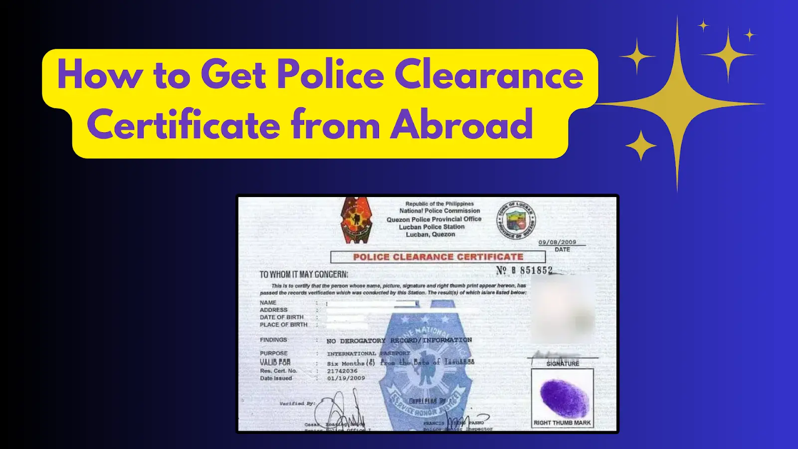How to Get a Police Clearance Certificate from Abroad?
