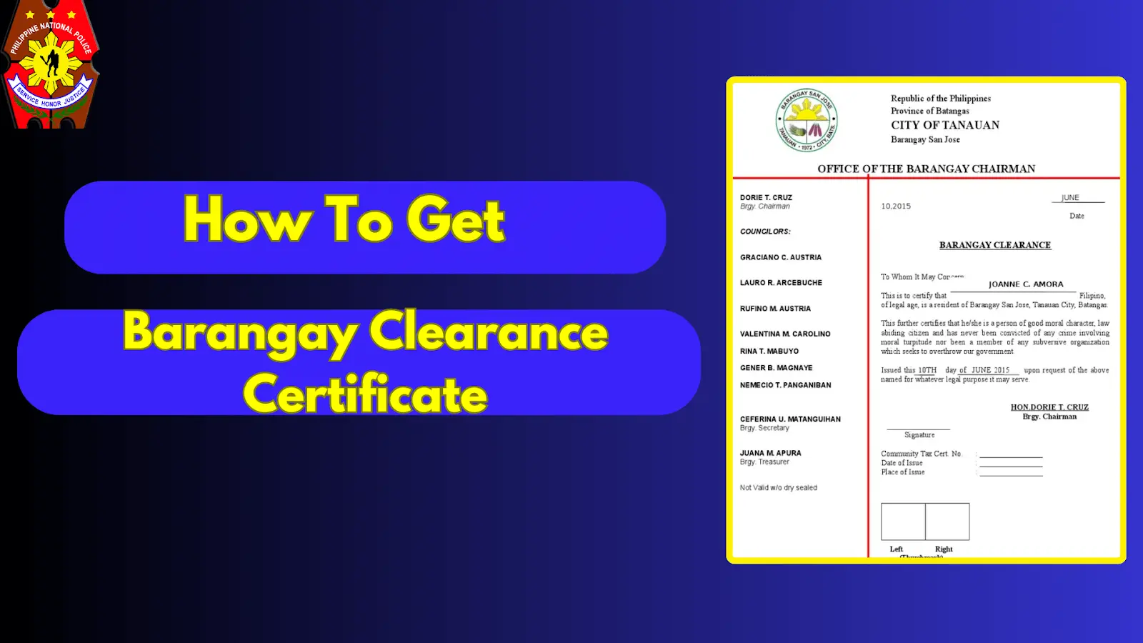 Barangay Clearance Certificate 2025 - Police Clearance