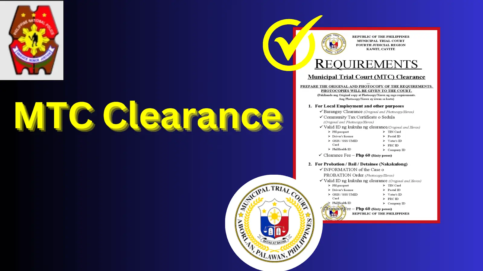 MTC Clearance Online in Philippines - Police Clearance